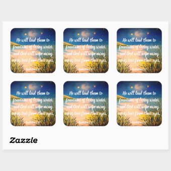 Revelation 7:17 Christian Bible Scripture Stickers | Zazzle