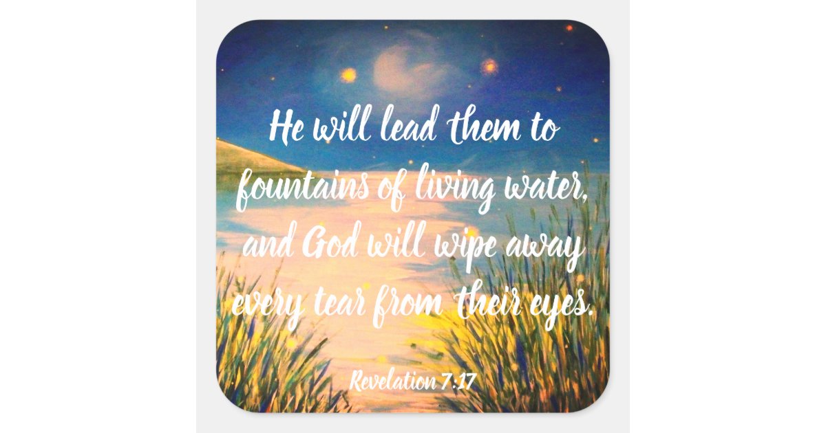Revelation 7:17 Christian Bible Scripture Stickers | Zazzle