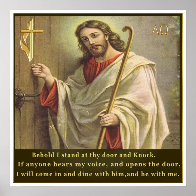 Revelations 3:20 behold I stand at the door Poster | Zazzle
