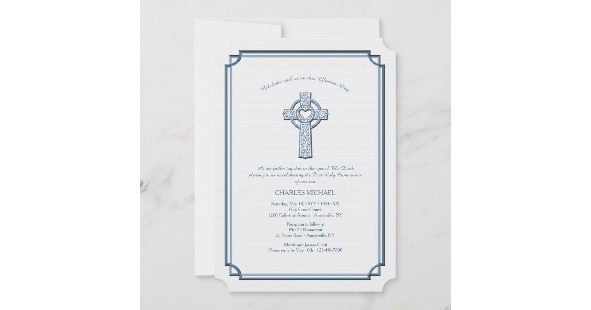 Reverent Cross Religious Invitation | Zazzle
