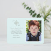 Reverent Cross Religious Photo Thank You Blue | Zazzle