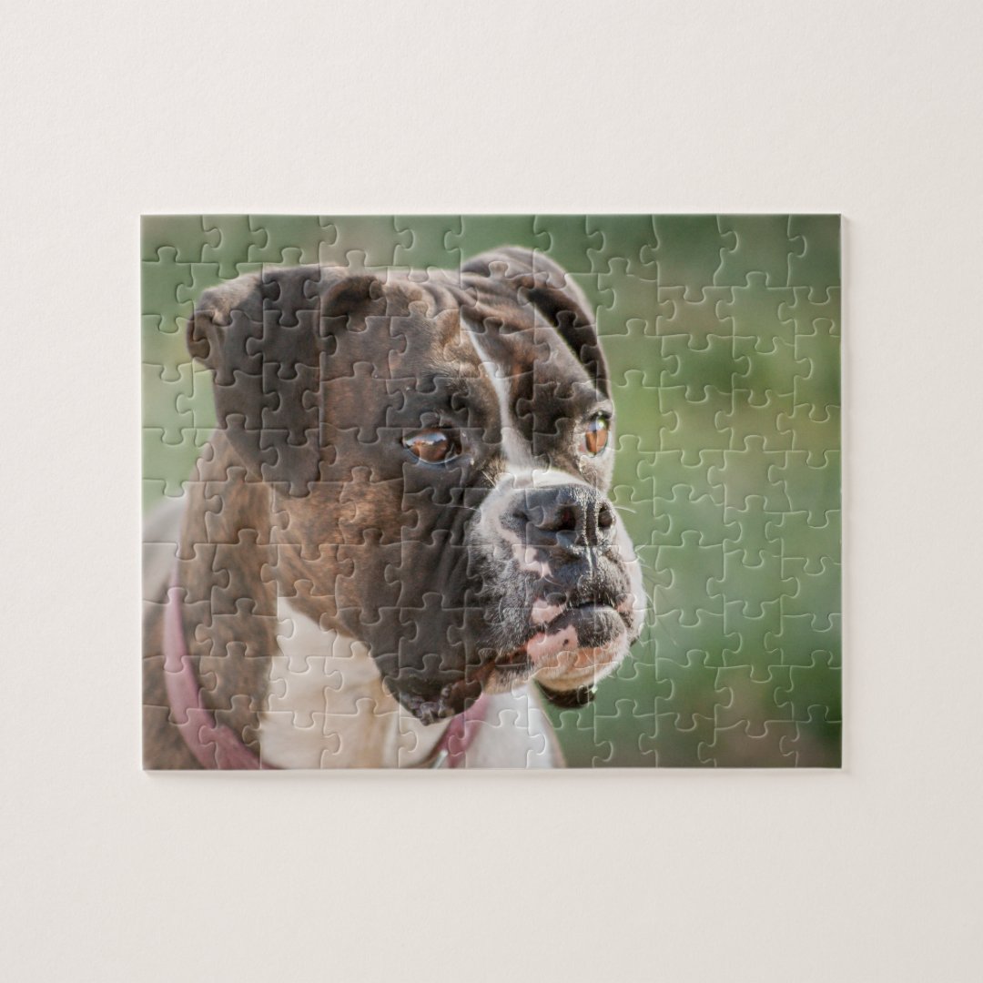 Reverse Brindle Boxer Boxer Dog Puzzles | Zazzle