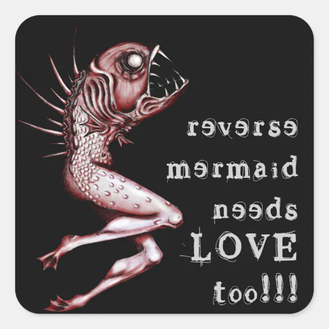 Reverse mermaid needs love awareness sticker | Zazzle