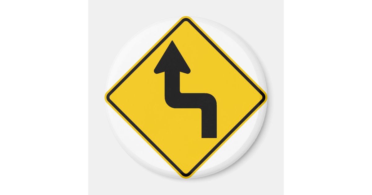 Reverse Turn (Left) Highway Sign Magnet | Zazzle