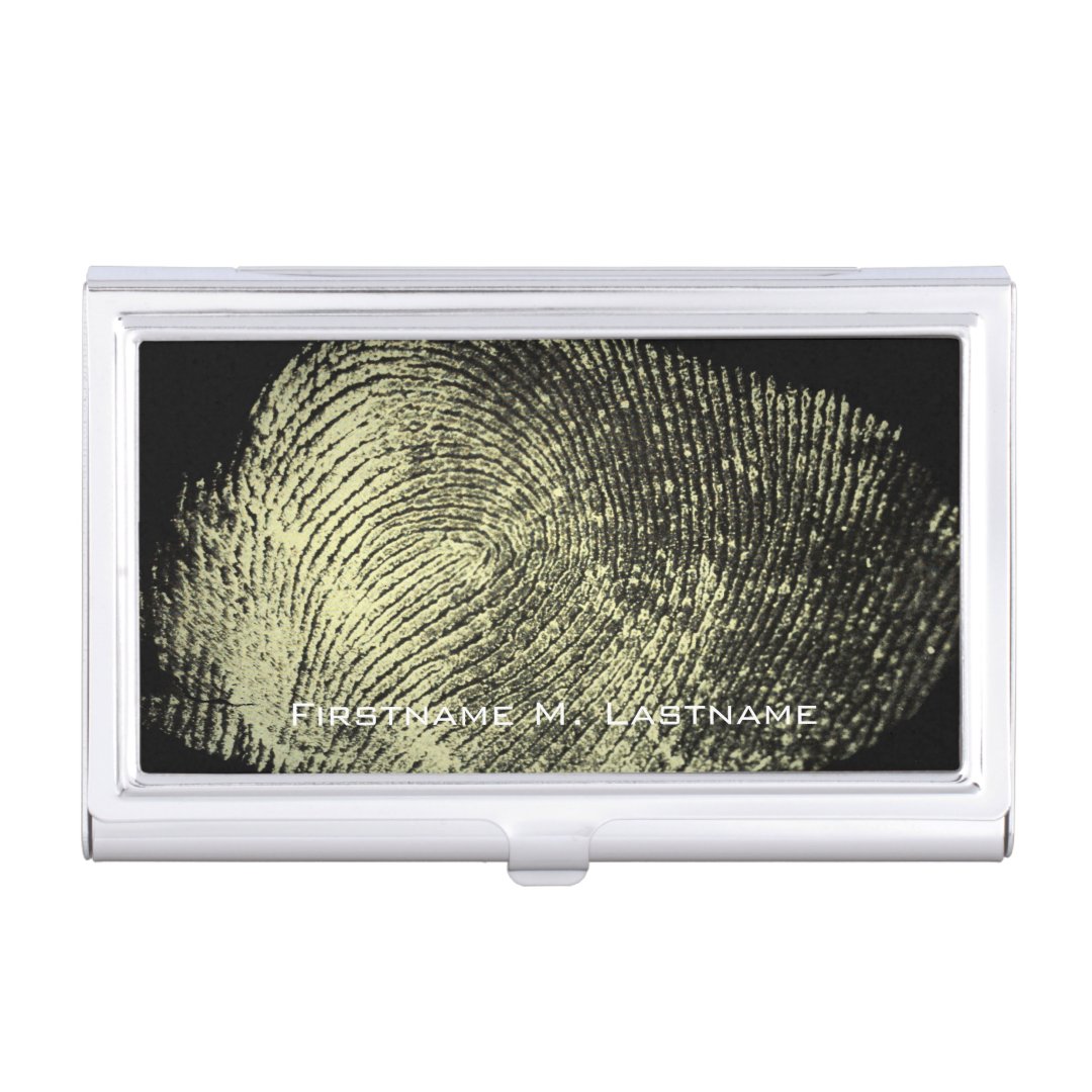 Reversed Loop Fingerprint Business Card Holder | Zazzle