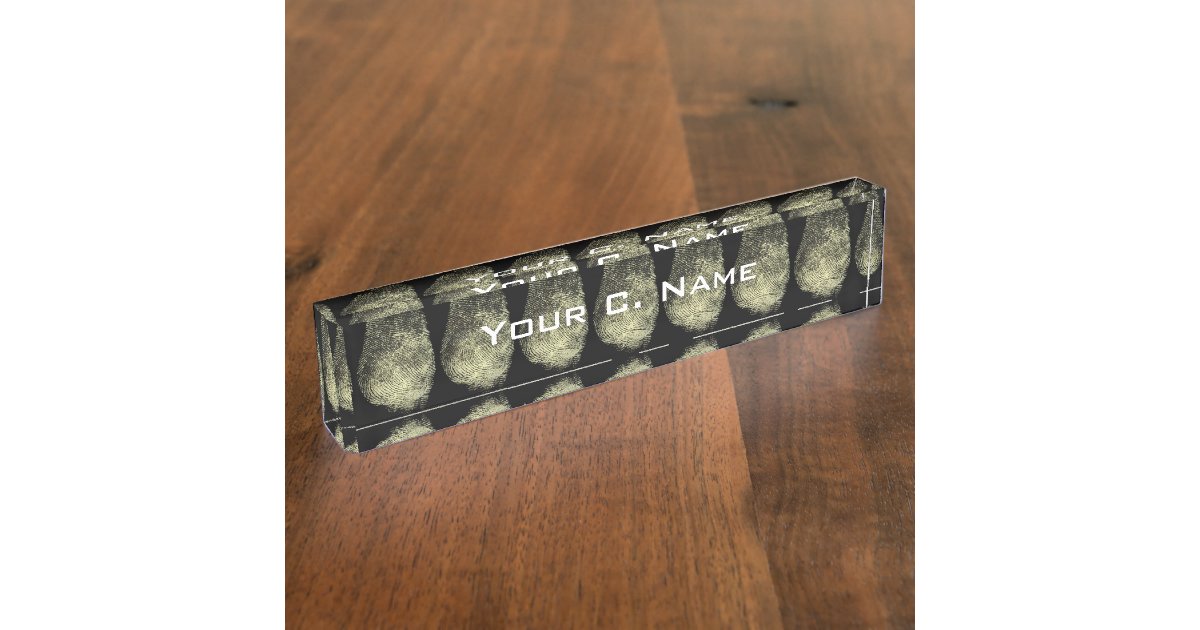 Reversed Loop Fingerprint Desk Name Plate | Zazzle
