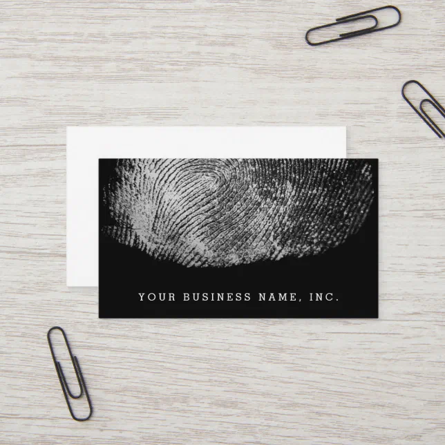 Reversed Loop Fingerprint Monochrome Business Card | Zazzle
