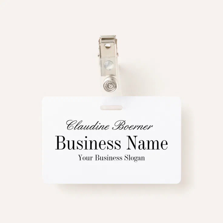 Reversible Black or White Name Tag Badge Craft | Zazzle