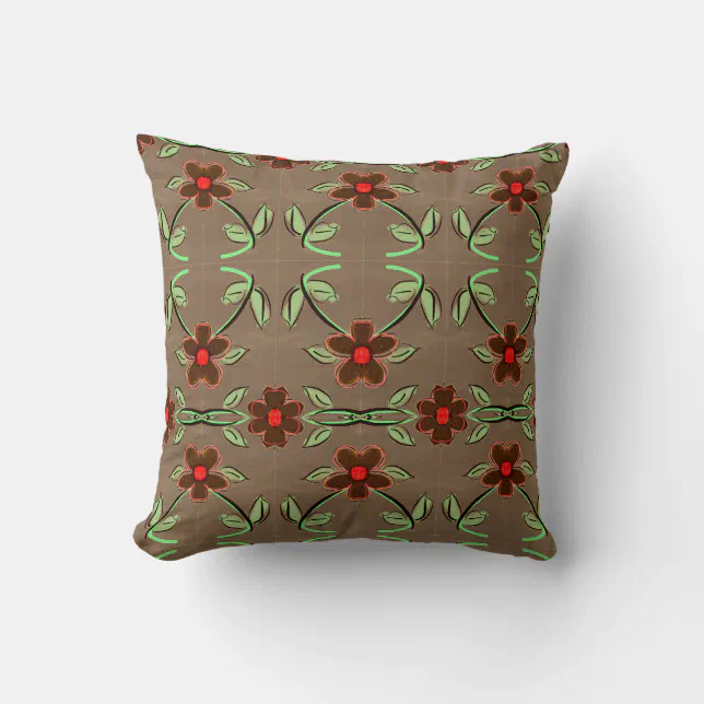 Reversible Brown And Cream Throw Pillow | Zazzle