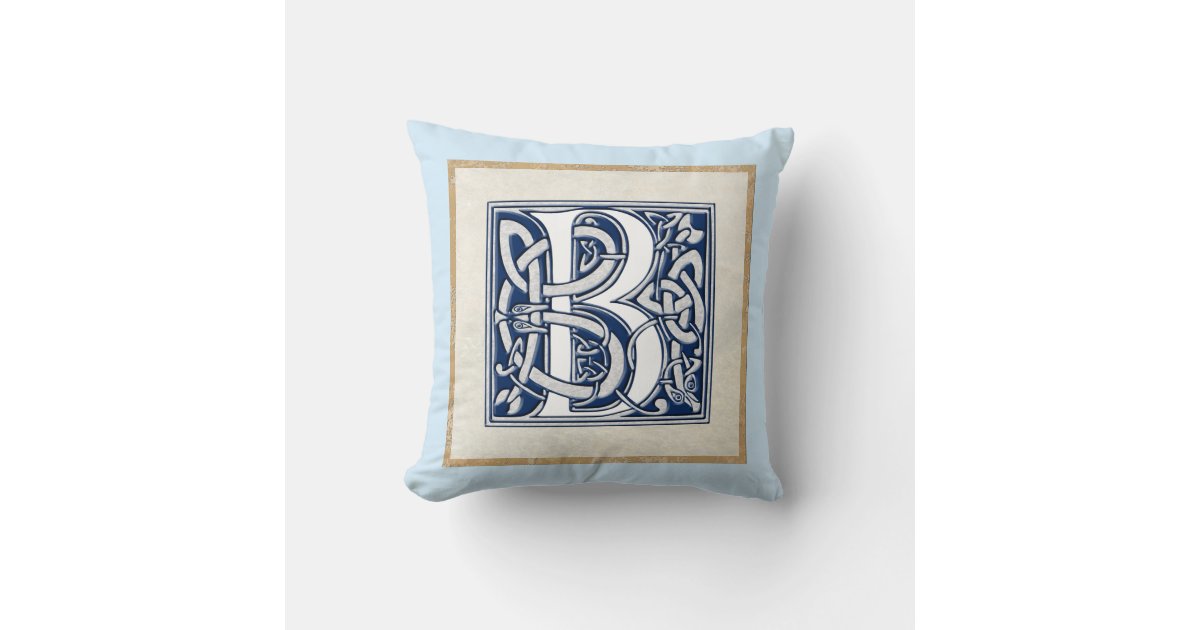 Reversible Celtic B Initial Throw Pillow | Zazzle