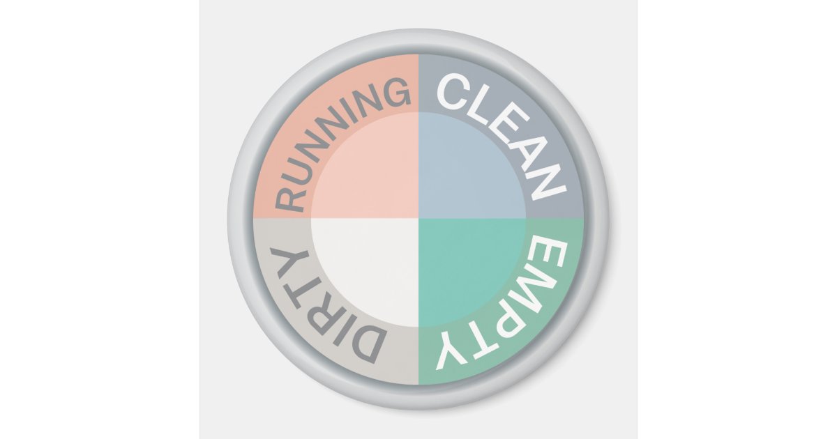Reversible Dishwasher Clean Dirty Empty Running Magnet | Zazzle