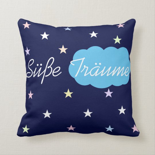 REVERSIBLE - German Good Night & Sweet Dreams Throw Pillow | Zazzle.com