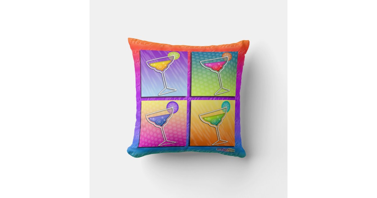 REVERSIBLE Pop Art Margaritas American MoJo Pillow | Zazzle