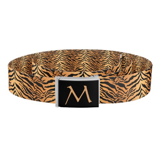Reversible Tiger Print Belt with Monogam | Zazzle