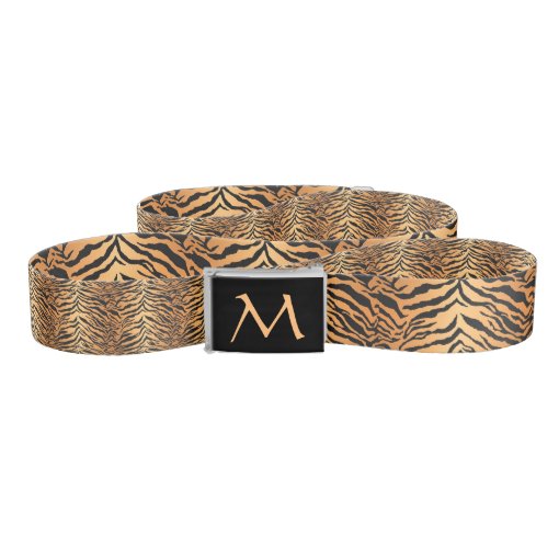 Reversible Tiger Print Belt with Monogam | Zazzle
