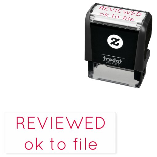 Reviewed, OK to file self inking stamp | Zazzle