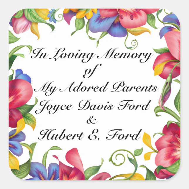 Revised Bookplate, In Memoriam, Donation Square Sticker | Zazzle