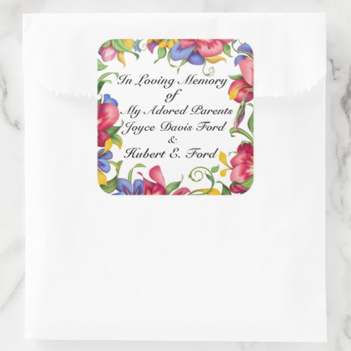 Revised Bookplate, In Memoriam, Donation Square Sticker | Zazzle