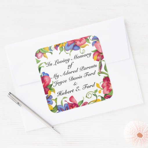 Revised Bookplate, In Memoriam, Donation Square Sticker | Zazzle