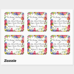 Revised Bookplate, In Memoriam, Donation Square Sticker | Zazzle