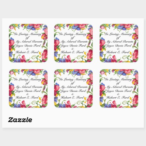 Revised Bookplate, In Memoriam, Donation Square Sticker | Zazzle