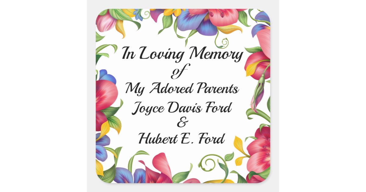 Revised Bookplate, In Memoriam, Donation Square Sticker | Zazzle