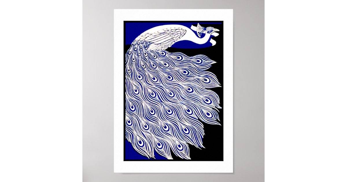 Revised Poster Vintage Peacock The Modern Poster | Zazzle