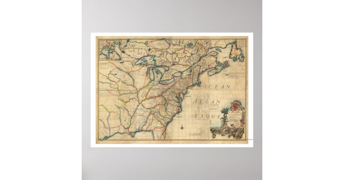 Revolutionary America Map - 1777 Poster | Zazzle