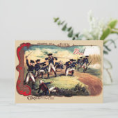 Revolutionary War Battle American Flag Invitation | Zazzle
