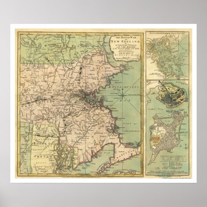 Revolutionary War Map - 1775 Poster | Zazzle.com
