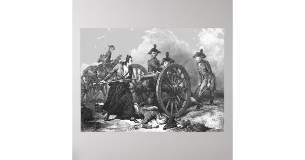 Revolutionary War Molly Pitcher Cannon Print | Zazzle