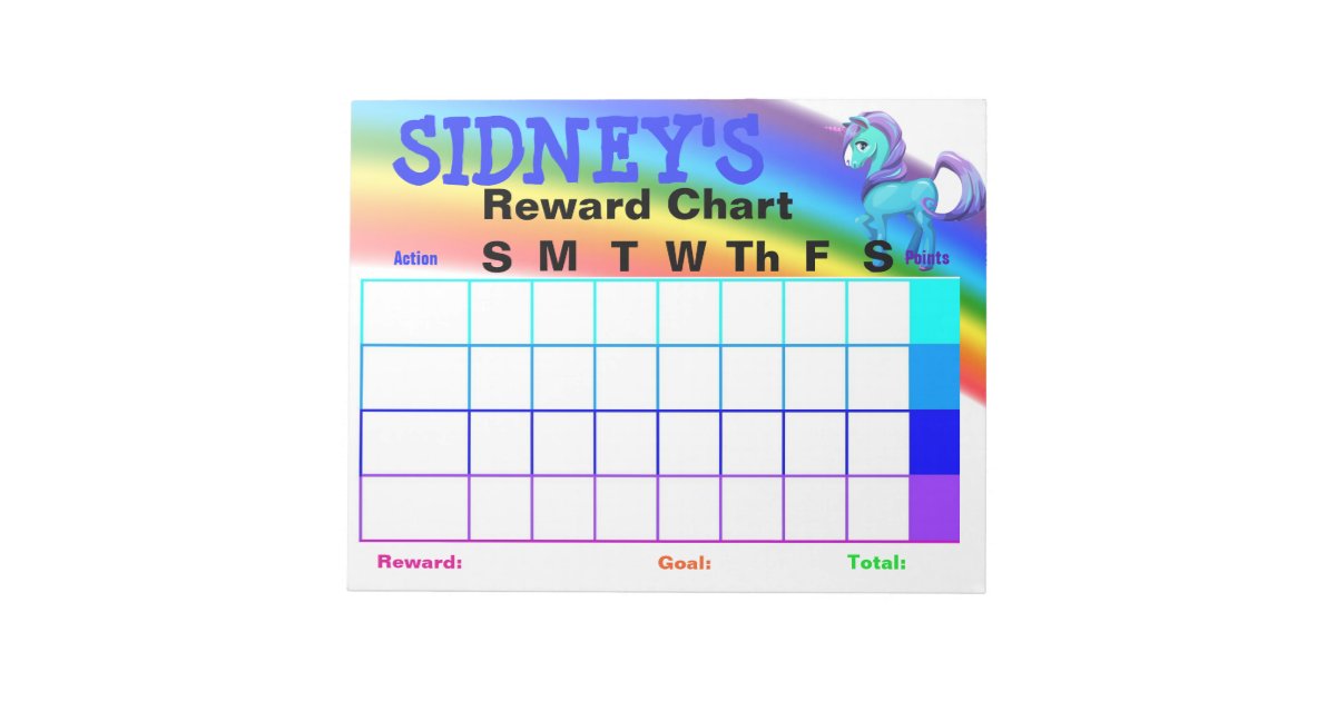 Reward Chart Notepad | Zazzle