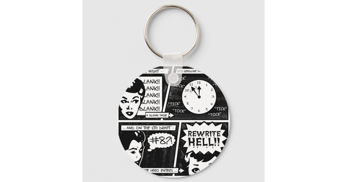 Rewrite Hell Comic Strip Keychain | Zazzle