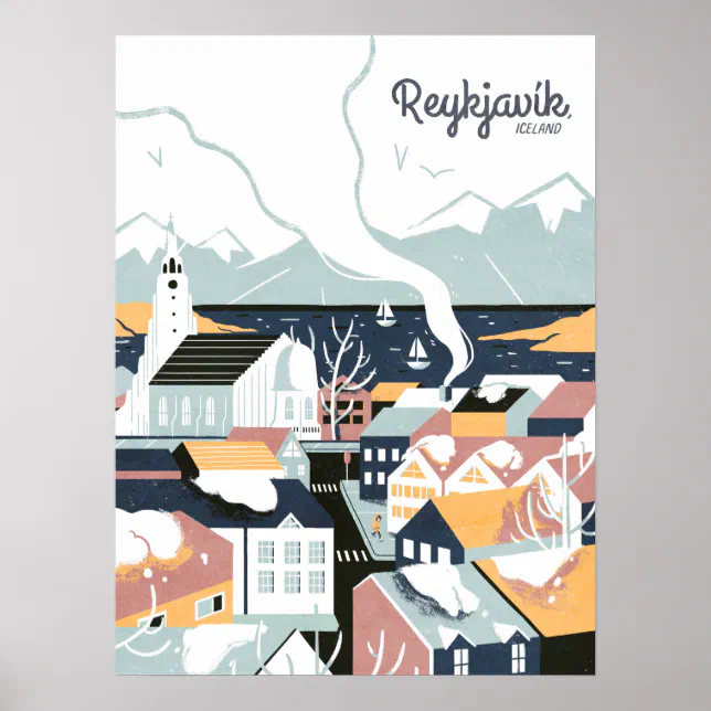 Reykjavik, Iceland, Travel Poster | Zazzle