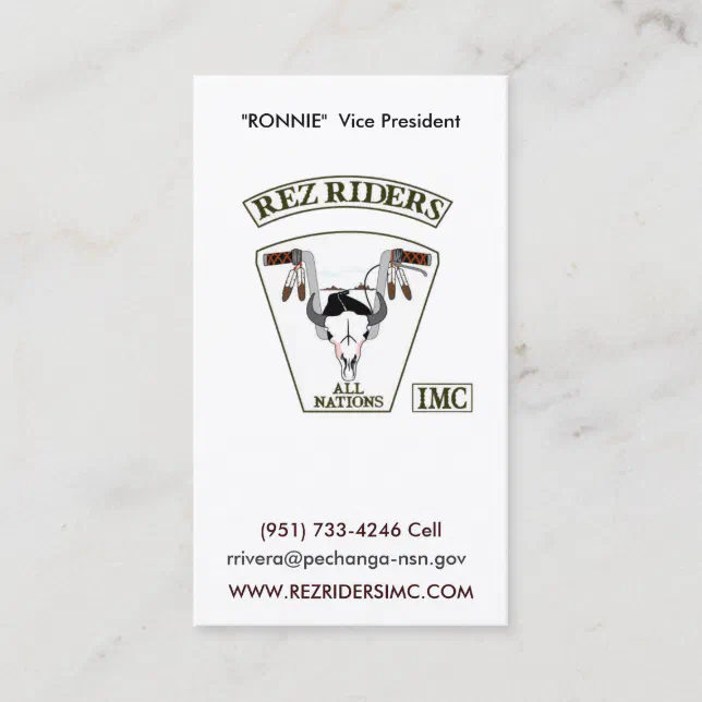 Rez Riders IMC Business Card | Zazzle