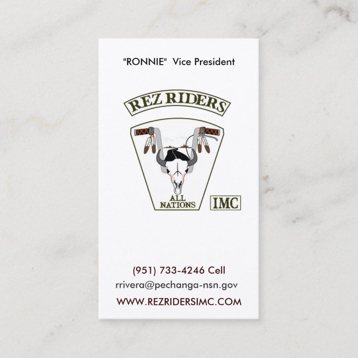 Rez Riders IMC Business Card | Zazzle