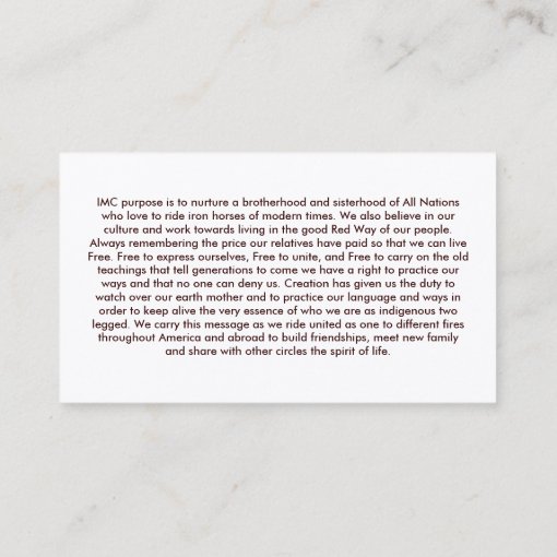 Rez Riders IMC Business Card | Zazzle