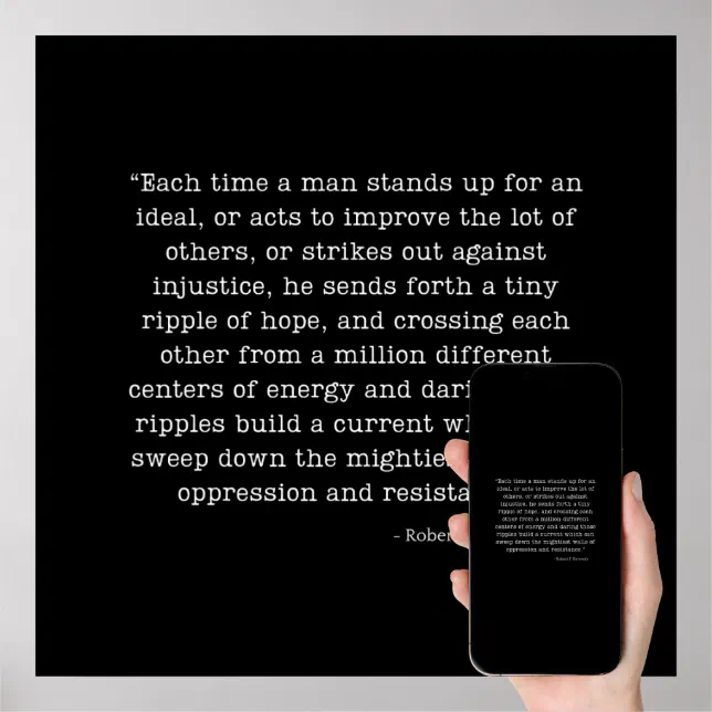 RFK Ripple of Hope Quote Poster | Zazzle