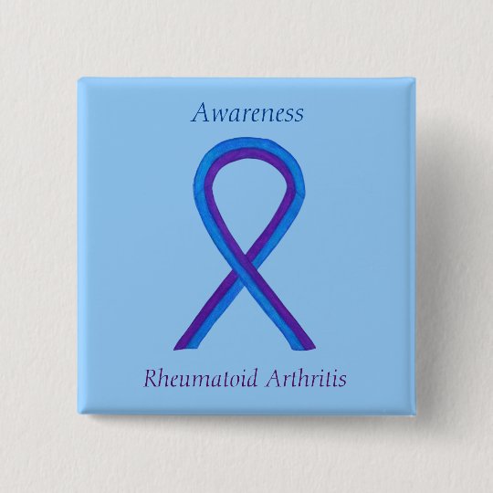 Rheumatoid Arthritis Awareness Ribbon Custom Pin | Zazzle.com