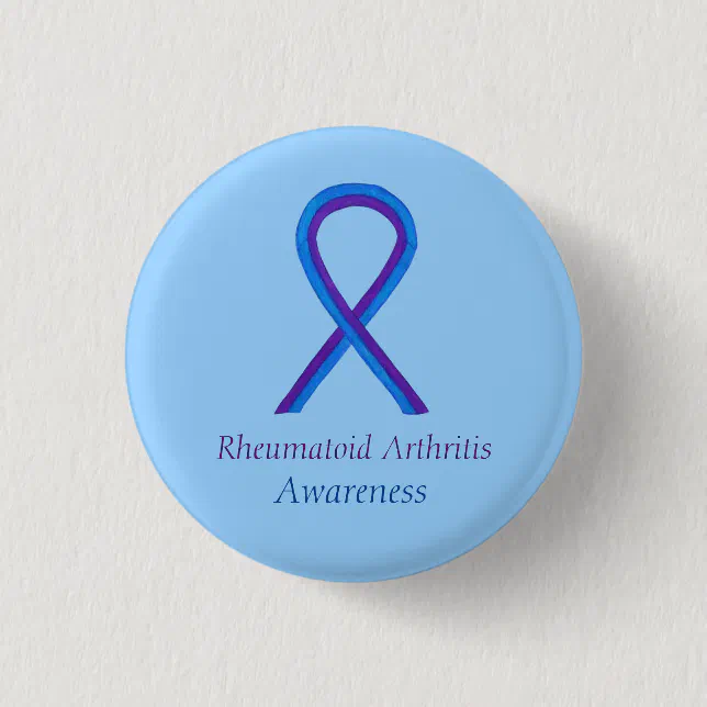 Rheumatoid Arthritis Awareness Ribbon Custom Pin | Zazzle