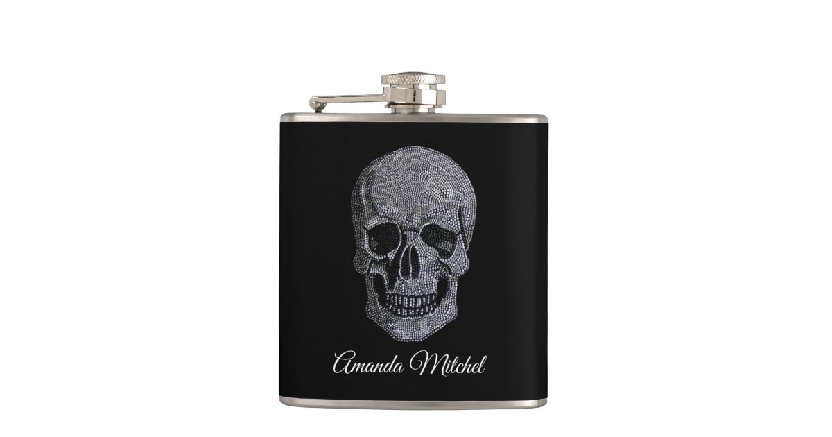 Rhinestone Skull Flask | Zazzle