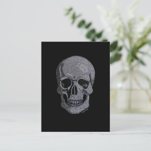 Rhinestone Skull Postcard | Zazzle