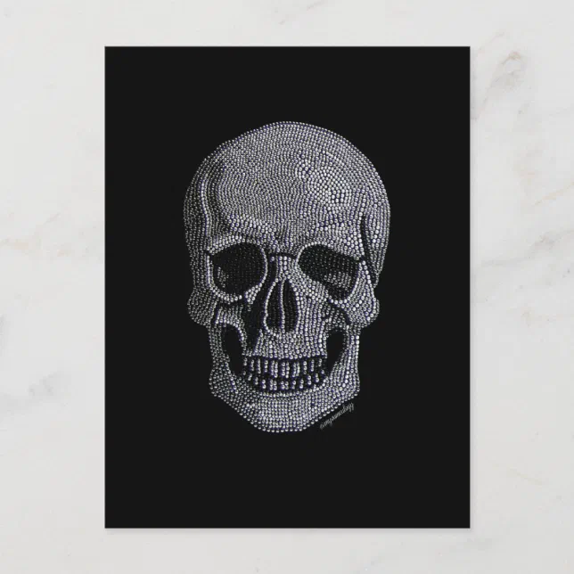 Rhinestone Skull Postcard | Zazzle