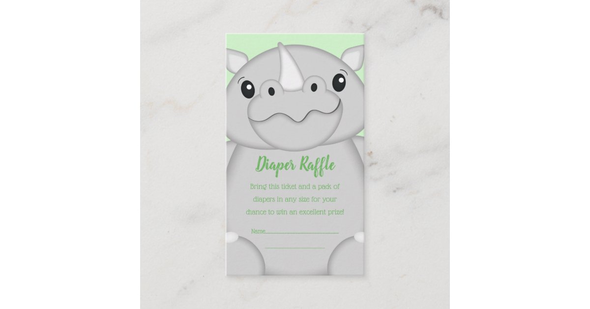 Rhino Baby Shower Safari Enclosure Card | Zazzle