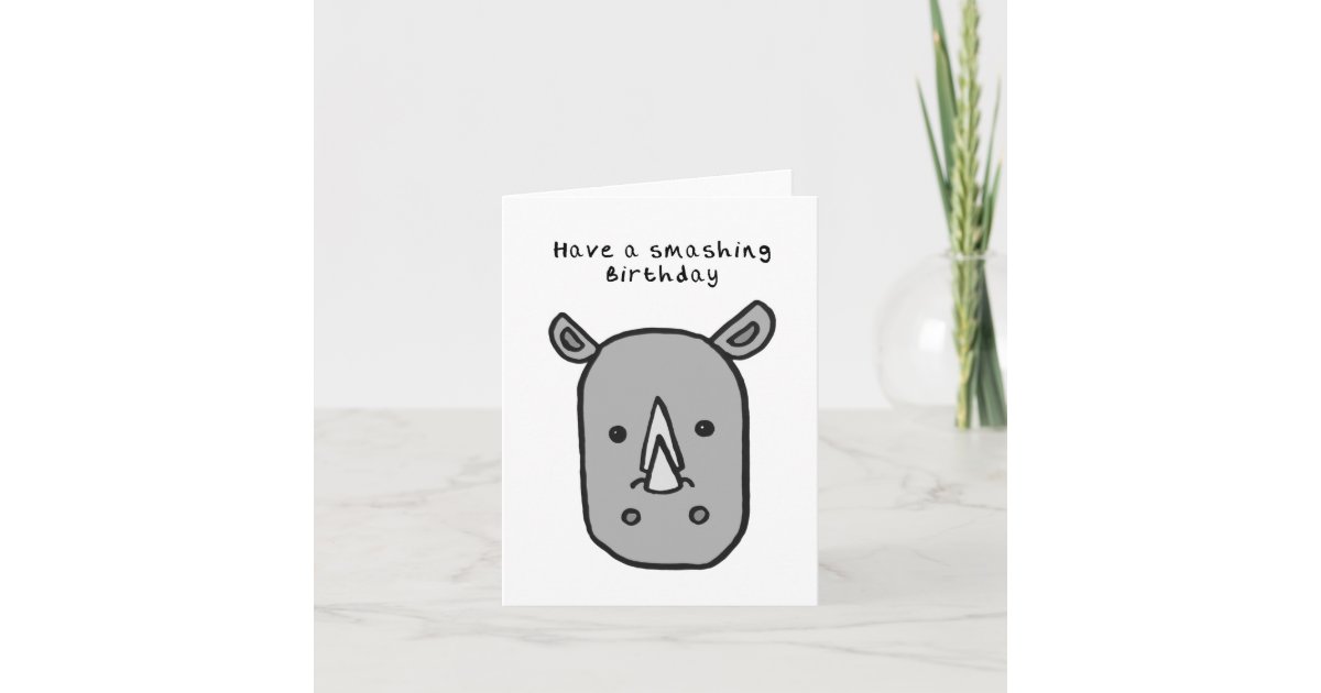 Rhino Birthday Card | Zazzle