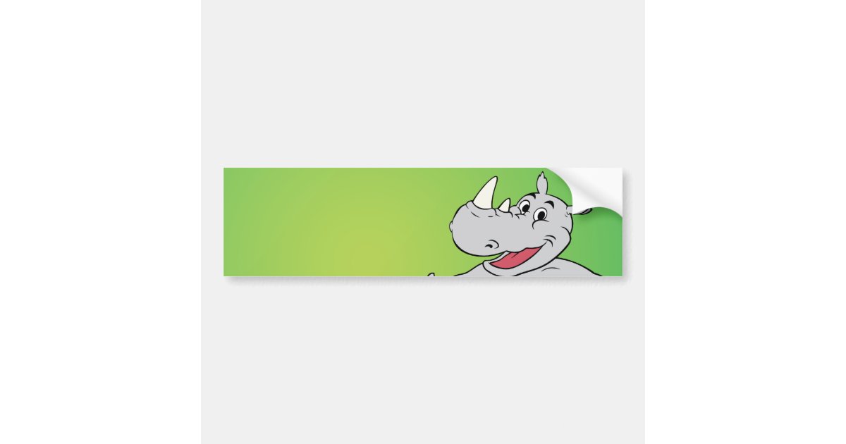 Rhino head bumper sticker | Zazzle