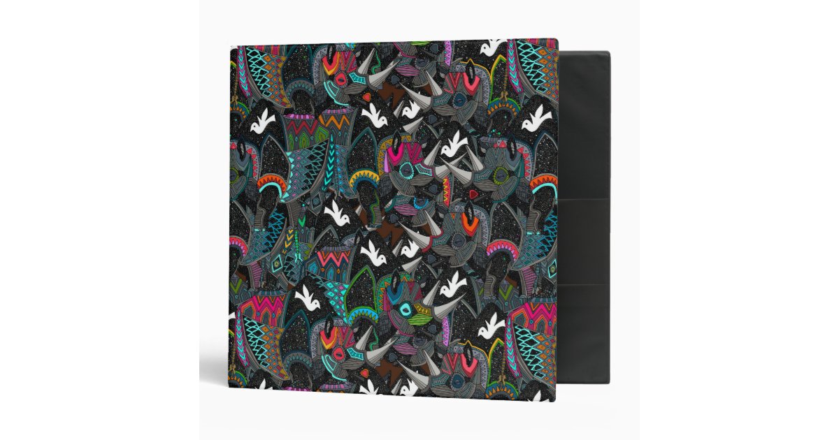 rhino party 3 ring binder | Zazzle