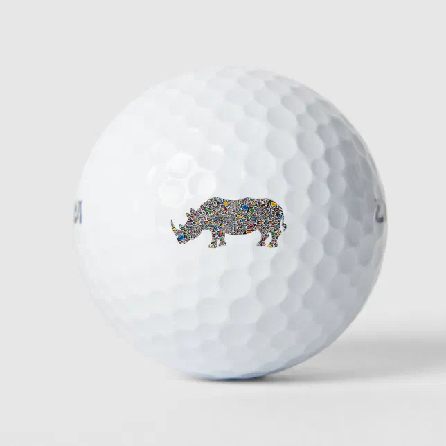 Rhinoceros-Cheetah Golf Balls | Zazzle