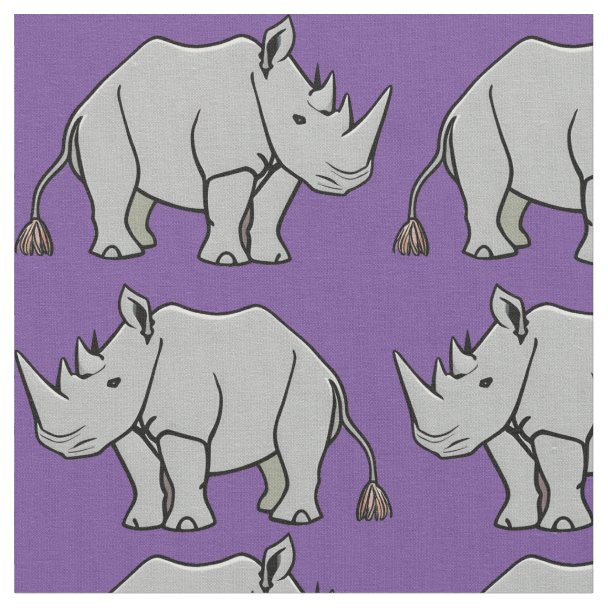rhinoceros or rhino fabric | Zazzle