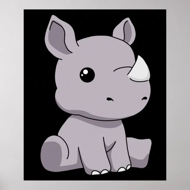 Rhinoceros Gifts Kids Rhino Gifts Rhinoceros Poster | Zazzle